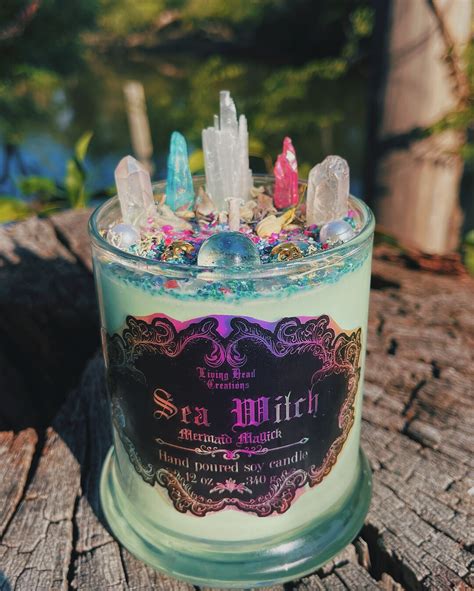 Sea Witch Candle Hand Poured Natural Soy Candleshigh Tide Sea Salt Jasmine Scented Candle Etsy