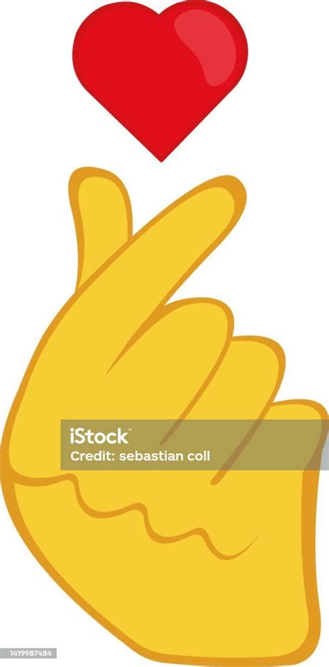 벡터 일러스트 레이 션 손 만화 노란색 제스처 사랑과 마음 1에 대한 스톡 벡터 아트 및 기타 이미지 1 긍정적인 감정