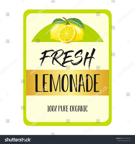 Vector Logo Badge Green Lemonade Calligraphy Stock Vector Royalty Free