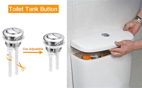 Uxcell Toilet Tank Button Dual Push Flushing Toilet Button