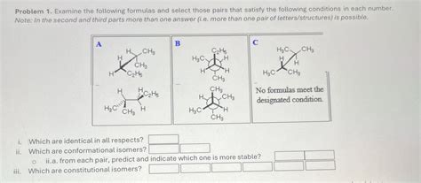 Solved Problem 1 ﻿examine The Following Formulas And Select