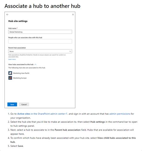 Sharepoint Online How We Can Assoaociate A Hub Site With Hub Site SharePoint Stack Exchange