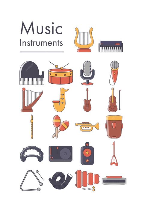 Premium Vector Music Instrument Illustration Set