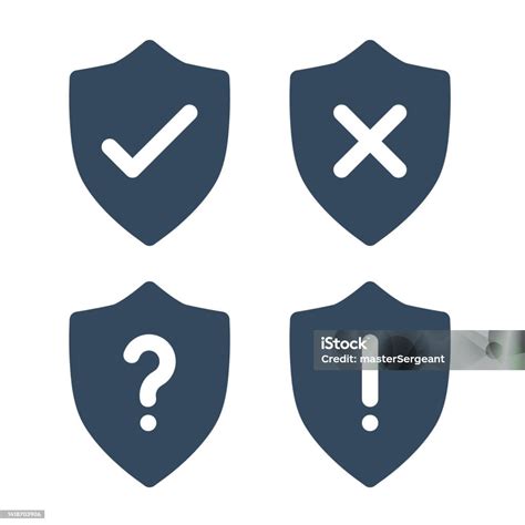Check Mark Cross Symbols Question Mark Exclamation Point Gray Solid