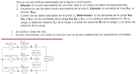 Solved For The Balanced Three Phase Circuit In The Figure Chegg