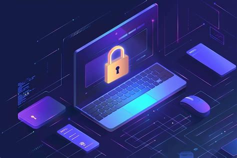 Computer Security With Login And Password Padlock Premium Ai