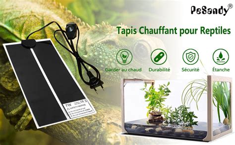 Tapis Chauffant Reptile PeSandy 28x15CM Tapis Chauffant Terrarium
