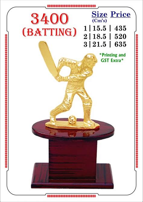 Metal Golden Cricket Trophy Size 25 30 Inch At Best Price In Chennai
