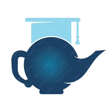 Premium Vector Student Kettle Logo Concept Design Teapot School Logo