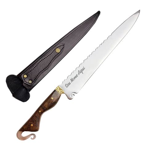 Faca Churrasco Artesanal Javalizeira Inox 12 Personalizada Shopfacas
