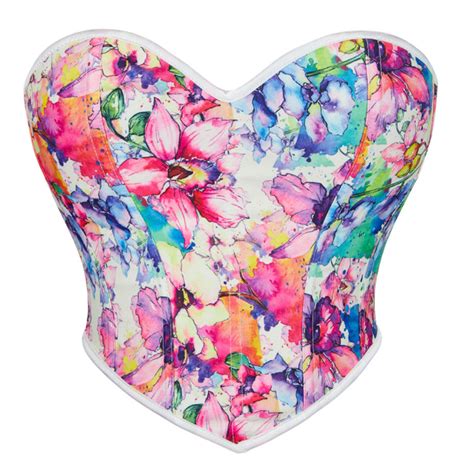 Flower Jacquard Overbust Corset With Zipper Jamshape