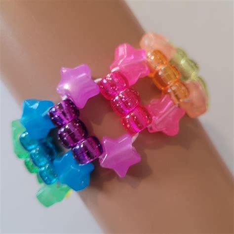 Glow Star Kandi Cuffglitter Braceletkandi Braceletrave Braceletedc