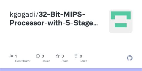 GitHub Kgogadi 32 Bit MIPS Processor With 5 Stage Pipeline