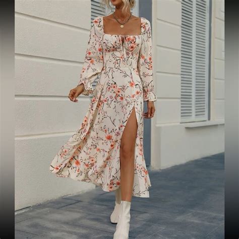 Dresses Boho Floral Print Ruffle Sleeve Maxi Dress Poshmark