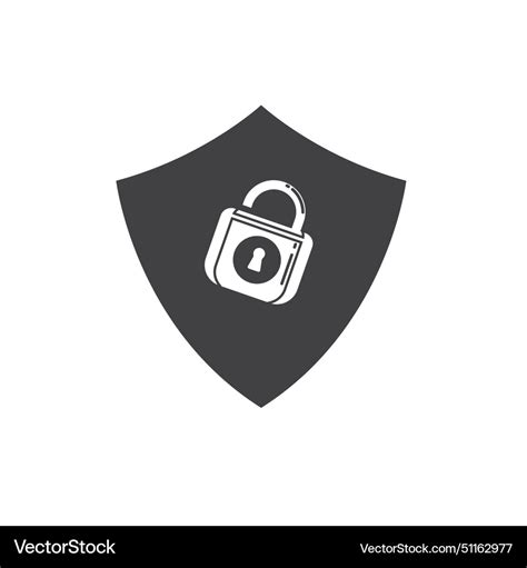 Shield Padlock Element Concept Design Template Vector Image