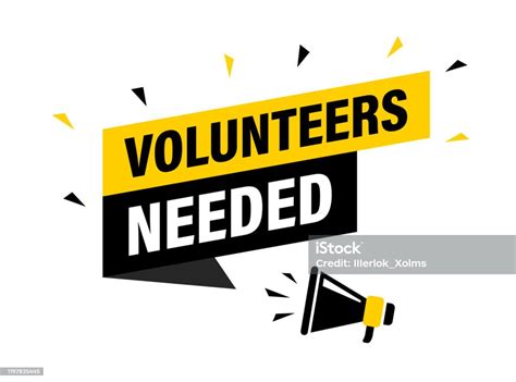 자원 봉사자와 메가 폰을 들고 남성 손은 음성 거품이 필요했다 스피커 비즈니스 마케팅 및 광고 배너 벡터 그림입니다 자원봉사에 대한 스톡 벡터 아트 및 기타 이미지 Istock