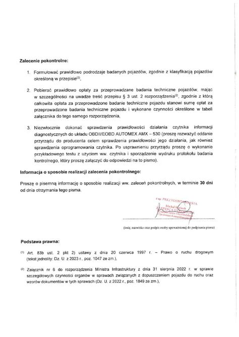 PRZYKŁADOWE ZALECENIA POKONTROLNE DIAGNOSTA