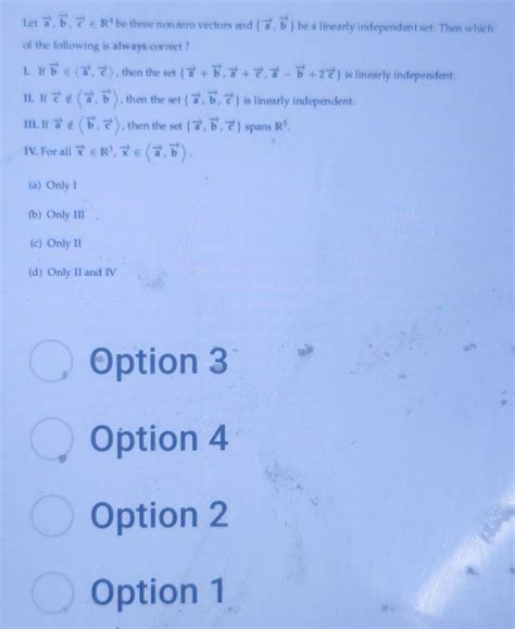 Solved Let A B CR Be Three Nonzero Vectors And A B Be A Chegg