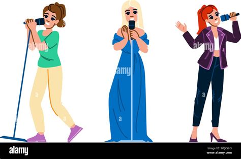 Sing Singer Woman Vector Stock Vector Image And Art Alamy