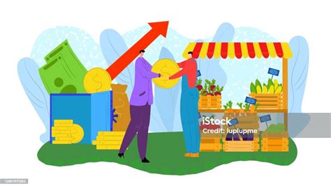 중소기업 벡터 일러스트레이션에 대한 자금 투자 시장 금융 성장 평평한 이익 과 성공 개념을위한 사업가 금융 개념에 대한 스톡