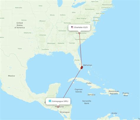 All Flight Routes From Charlotte To Comayagua Clt To Xpl Flight Routes