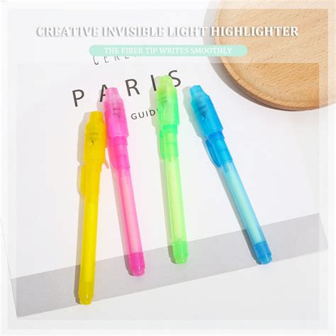 Invisible Ink Pen With Uv Light Led Lamp Multi Function Banknote