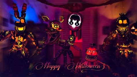 Fnaf C4d Happy Halloween By Fluttershykitten On Deviantart