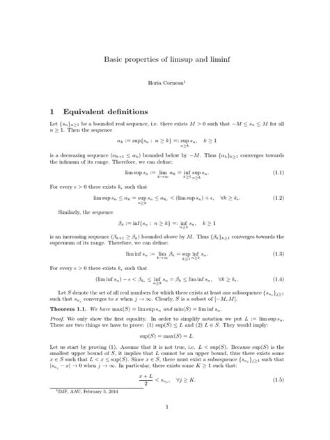 Limsup Liminf Pdf Logic Mathematical Analysis