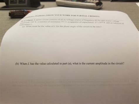 solved a series circuit consists of an ac voltage source of