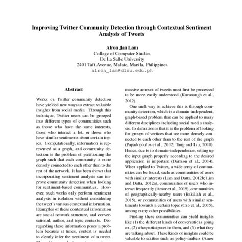 Improving Twitter Community Detection Through Contextual Sentiment