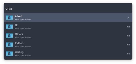 Alfred Gallery Workflows VSCode Workspace Explorer