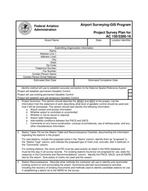 Fillable Online Form SQCP 16 Project Survey Plan Geodetic Control Plan
