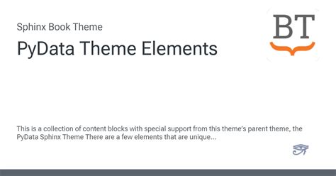 PyData Theme Elements Sphinx Book Theme