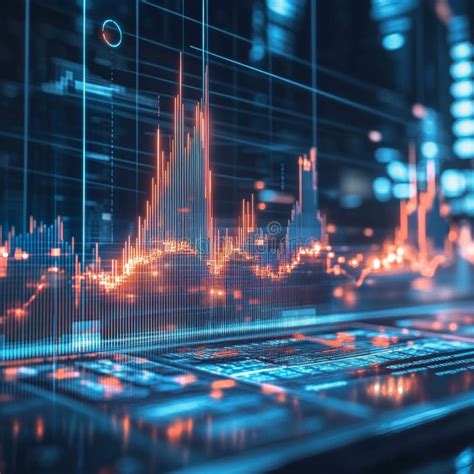 Futuristic Data Visualization With Colorful Graphs And Statistics Representing Digital Trends