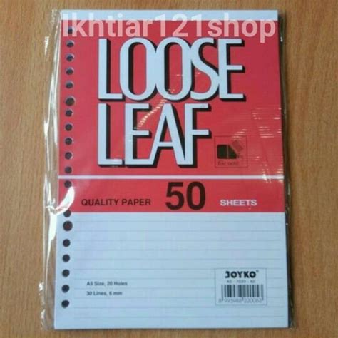 Jual Kertas Loose Leaf Joyko A5 Isi 50 Lembar Di Seller Grand Pasaraya