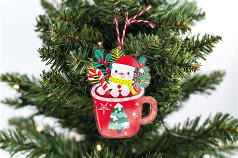 Snowman Cocoa Christmas Ornament 3 Cute Xmas Ornament