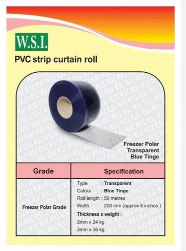 Wsi Plane Opaque Grade PVC Strip Curtain Roll Thickness 2 3mm Size
