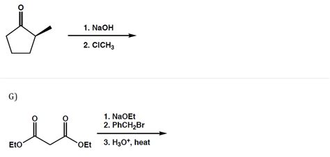 Get Answer 1 Naoh 2 Cich3 G 1 Naoet 2 Phch2br 3 H30 Heat
