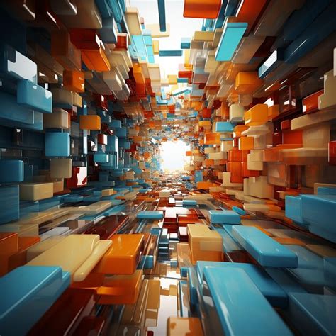 Premium Ai Image Abstract 3d Rendering Of Chaotic Geometric Shapes