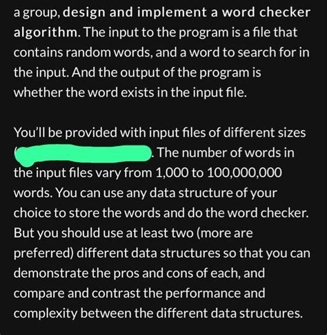 Solved A Group Design And Implement A Word Checker