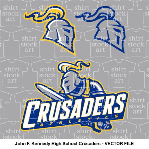 John F Kennedy High School Crusaders T Shirt Stock Art