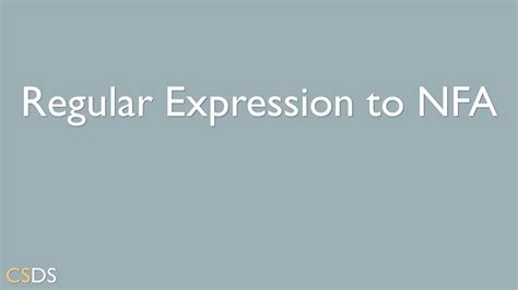 Regular Expression To Nfa Conversion Youtube