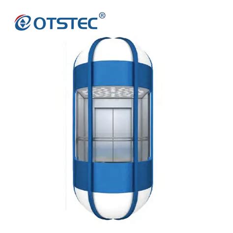 Round And Square Glass Elevator Vvvf Control Stainless Steel Panoramic Sightseeing Elevator