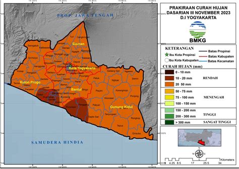 Prakiraan Curah Hujan Dasarian III November BMKG DI Yogyakarta