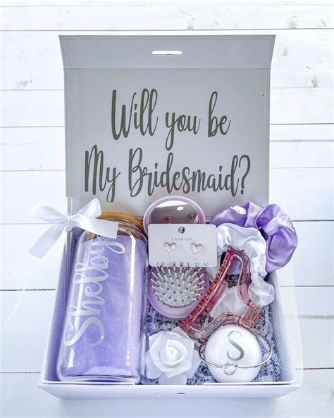Personalized Bridesmaid Proposal Box In Purple Will You Be My
