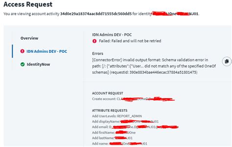 Error While Creating Account Via Identity Security Cloud Governance Isc Discussion And