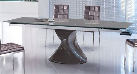 Contemporary Grey Extendable Dining Table With Unique Base Waco Texas Esf11323dt