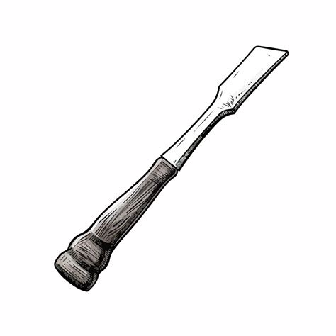 Chisel Outline Vector Illustration Isolated On White Background Premium Ai Generated Vector