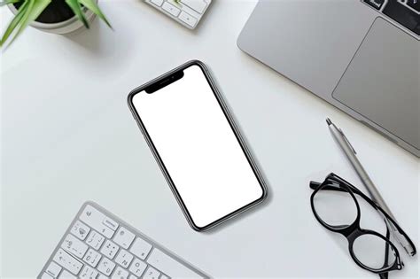 Desk Surface With Laptop And Smartphone Premium Ai Generated Image