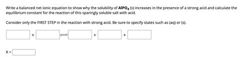 solved chapter 15 ﻿question 16 write a balanced net ionic